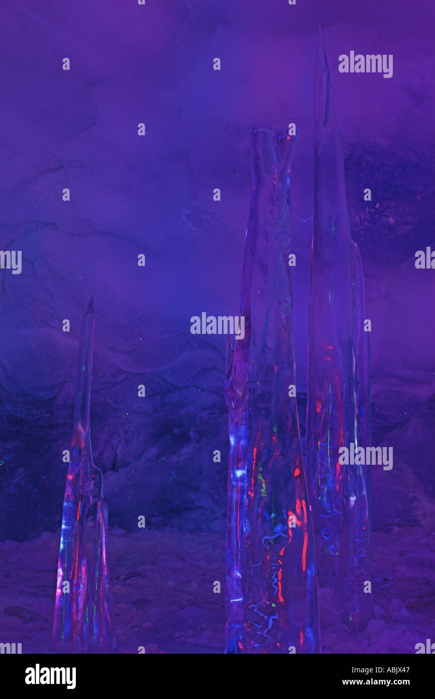 Switzerland Valais Zermatt Ice sculpture on display in the Klein ...