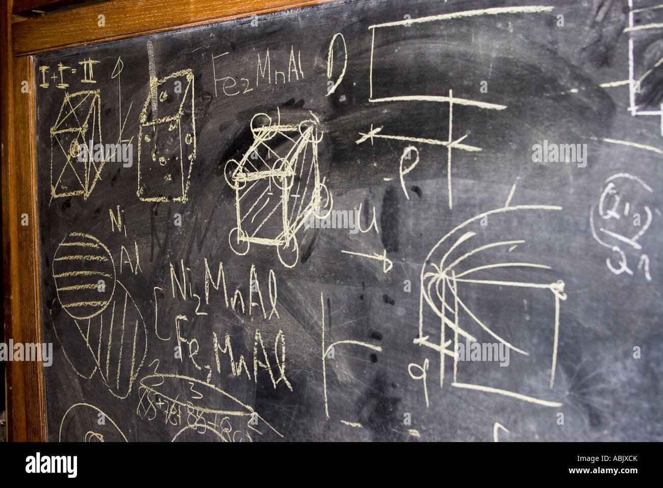 Blackboard with notes in a college classroom Stock Photo - Alamy
