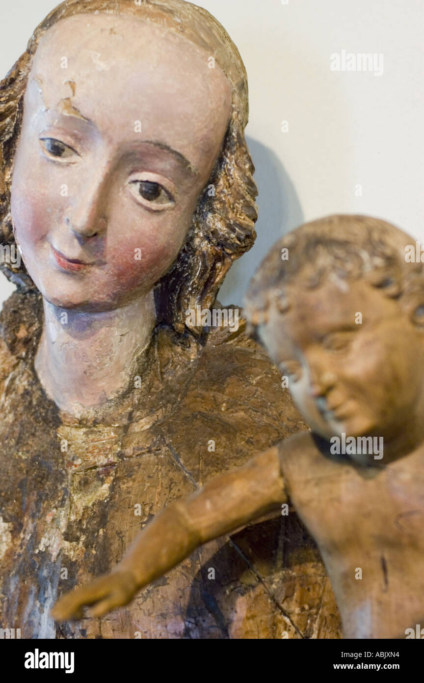 Old traditional polish Roman Catholic style statue of child Jesus and ...