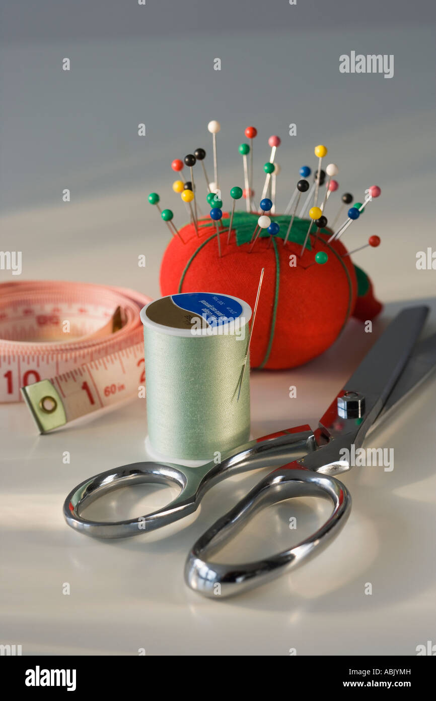 Assorted sewing items Stock Photo - Alamy