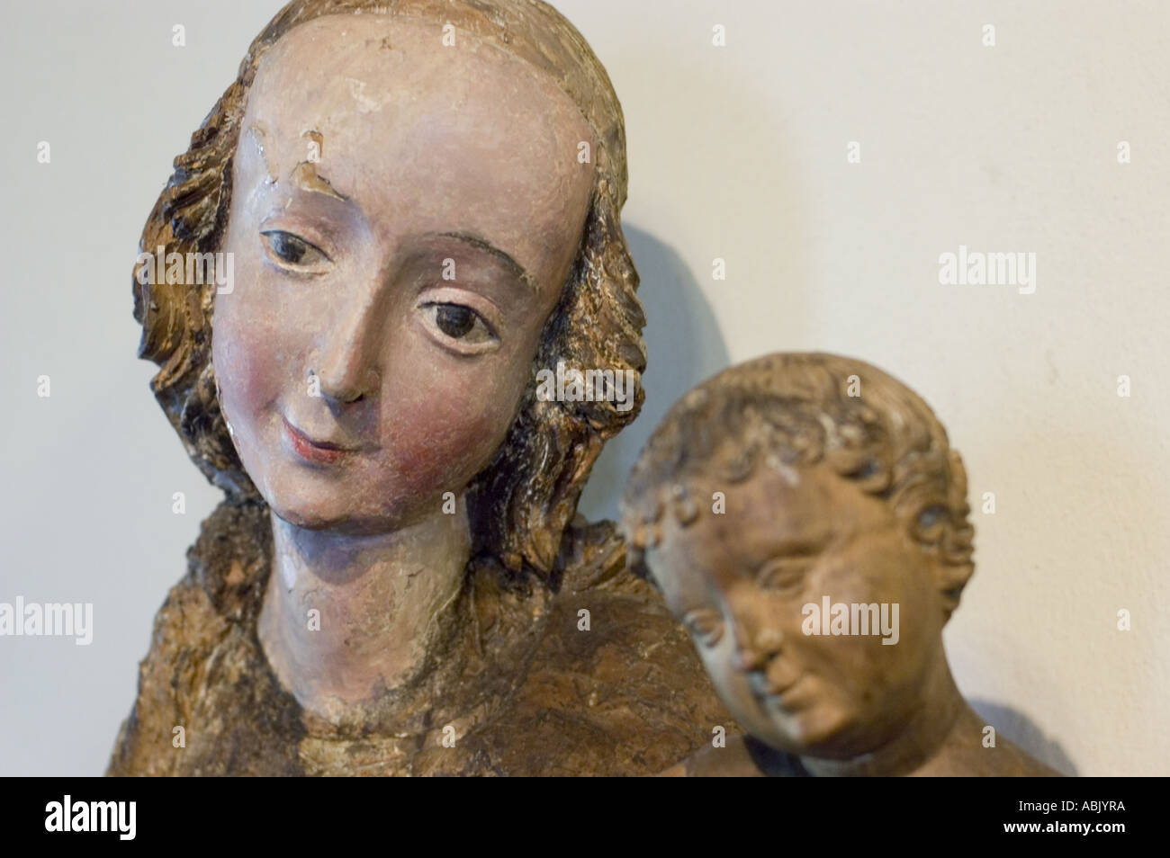 Old traditional polish Roman Catholic style statue of child Jesus and ...