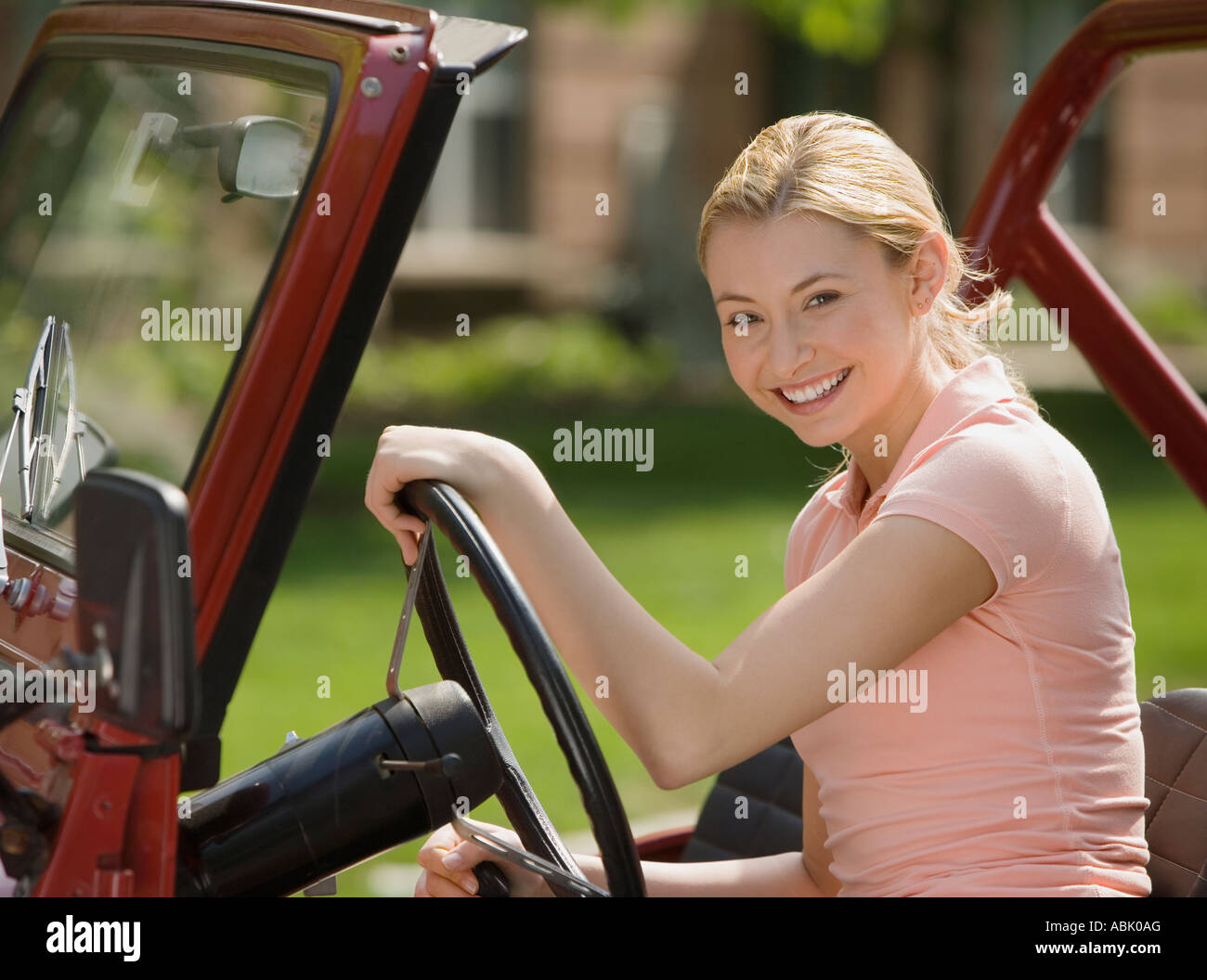 Woman sitting in jeep hi-res stock photography and images - Alamy