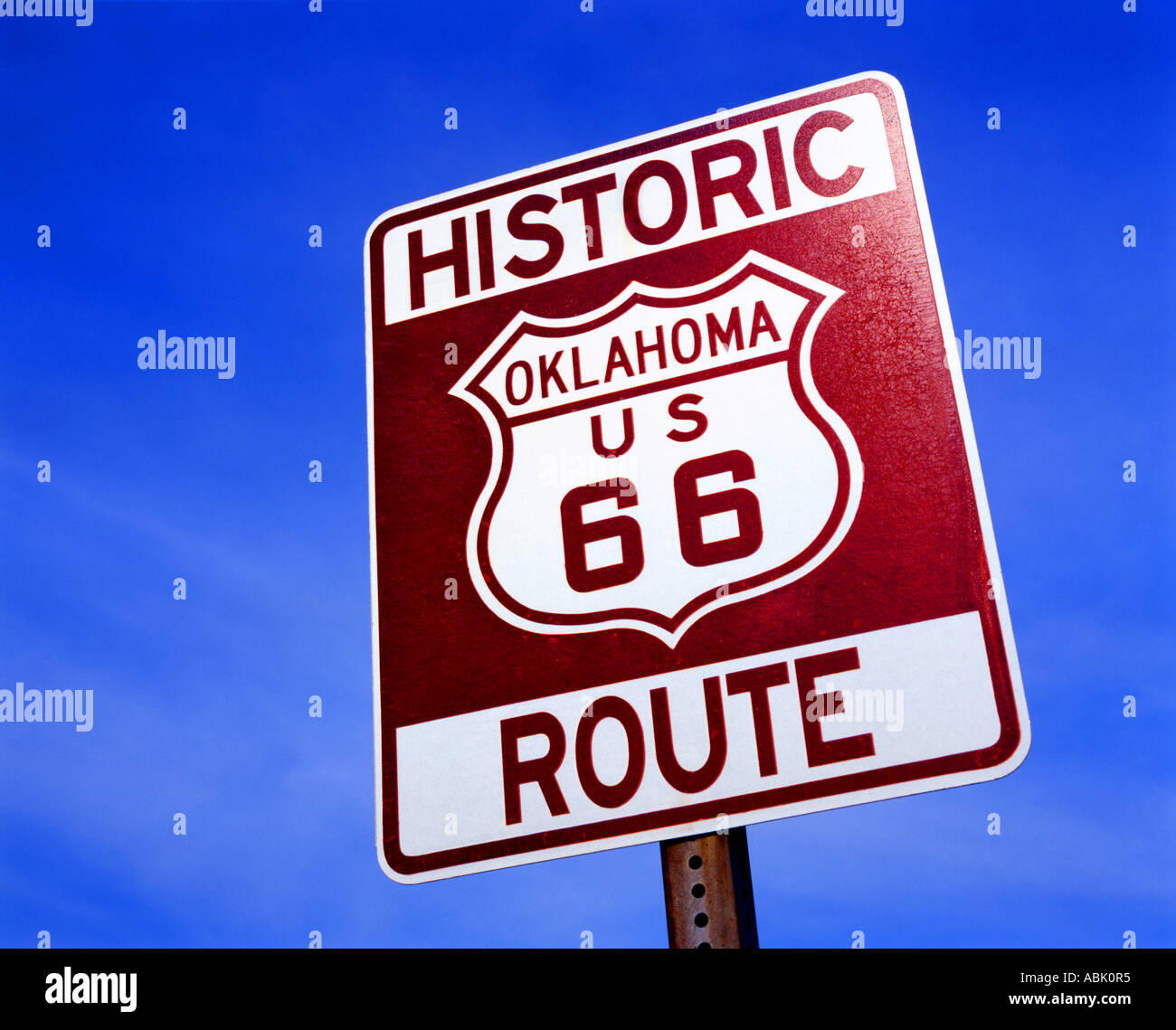 Historic Route 66 Sign – Oklahoma USA Stock Photo - Alamy