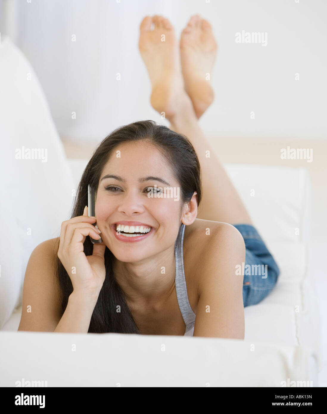 Woman talking on phone feet hi-res stock photography and images - Alamy
