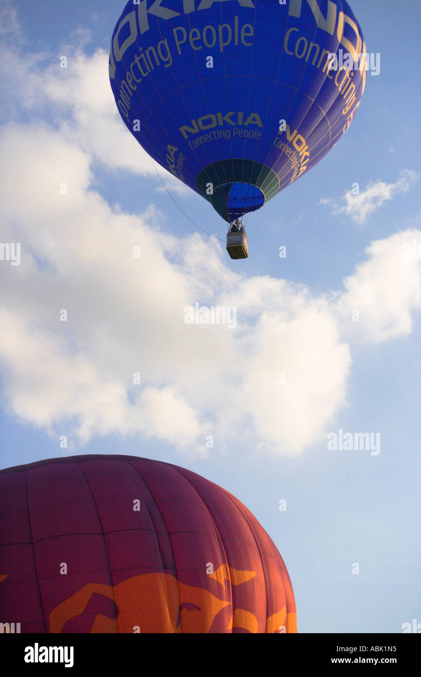 Balloon with Nokia advert floats into blue and white cloudy sky Stock ...