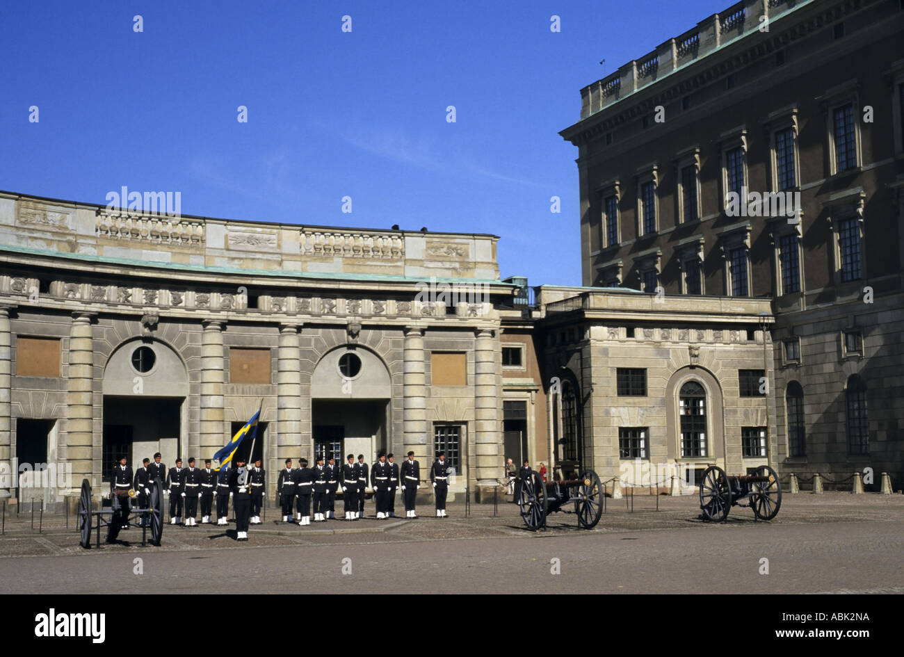 royal Swedish guard in front of the Royal Palace, Stockholm, Sweden ...