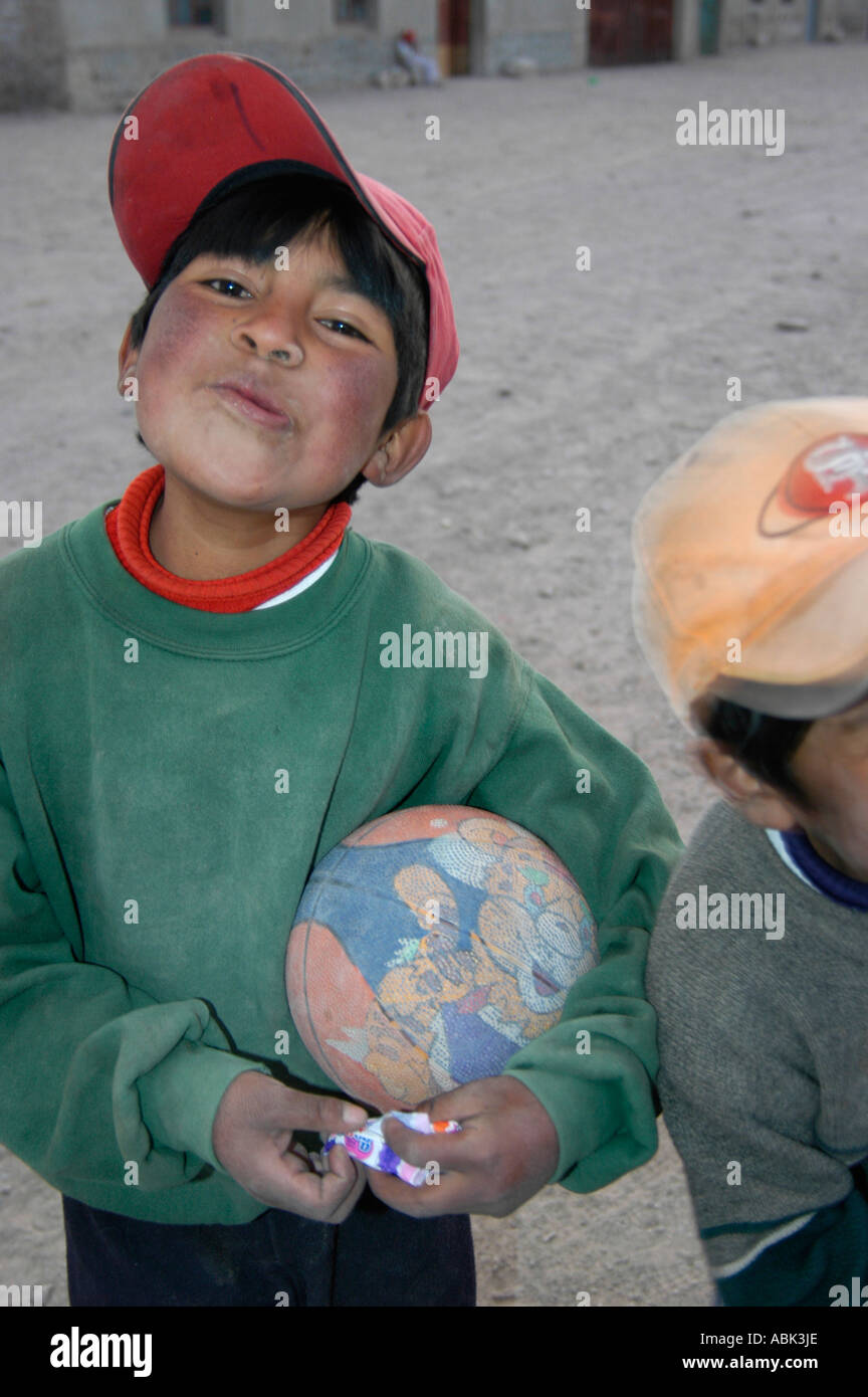 Bolivia Aymara boy in Turco village Stock Photo - Alamy