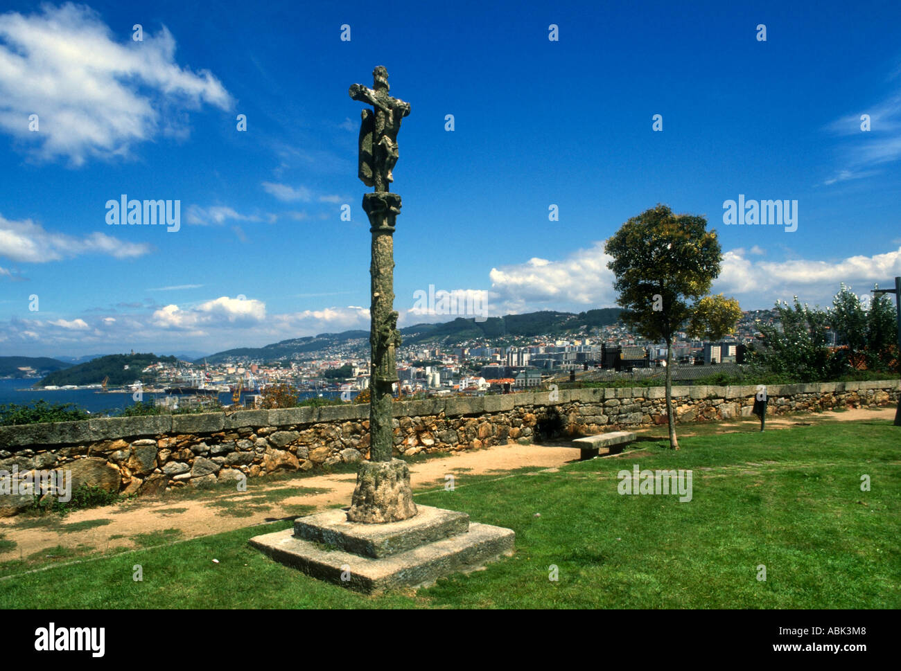 monument overlooking Vigo Spain Stock Photo - Alamy