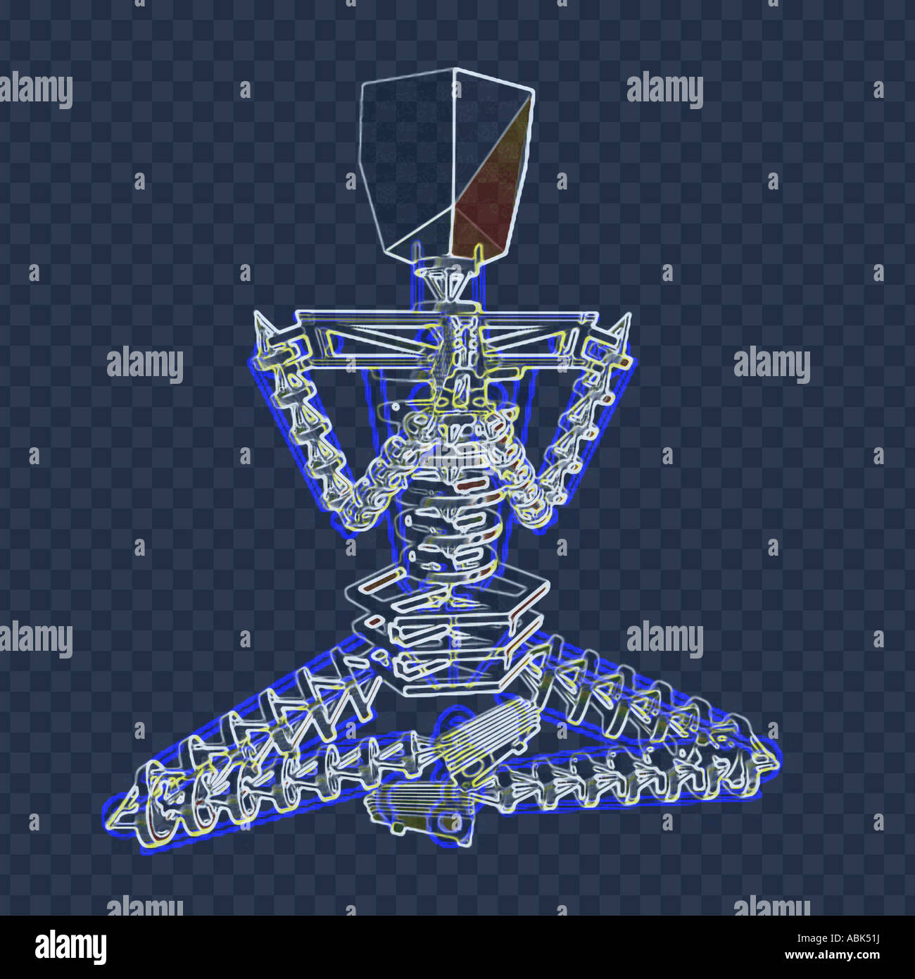 Cyman the Robot in meditation Stock Photo - Alamy