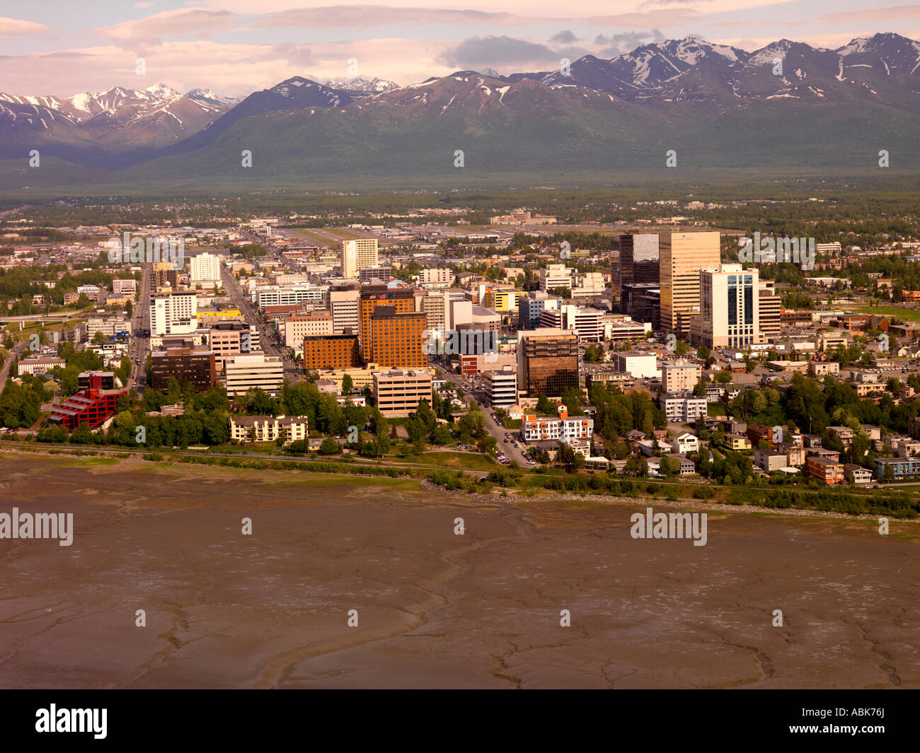 Aerial View Downtown Anchorage Skyline High Resolution Stock ...