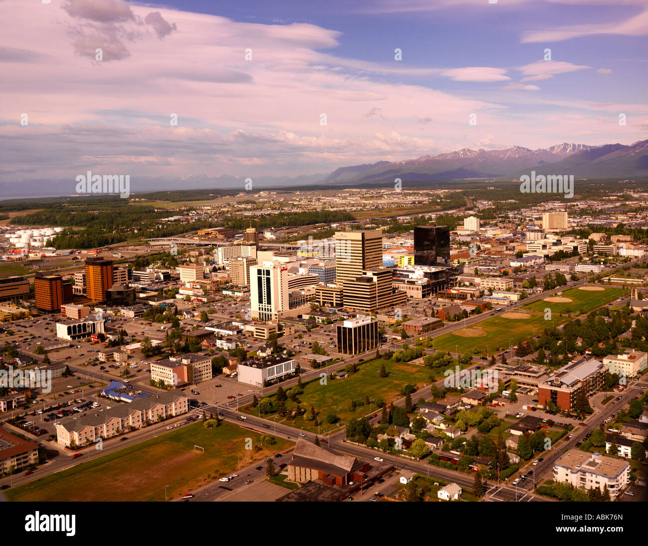 Aerial downtown anchorage alaska hi-res stock photography and images ...