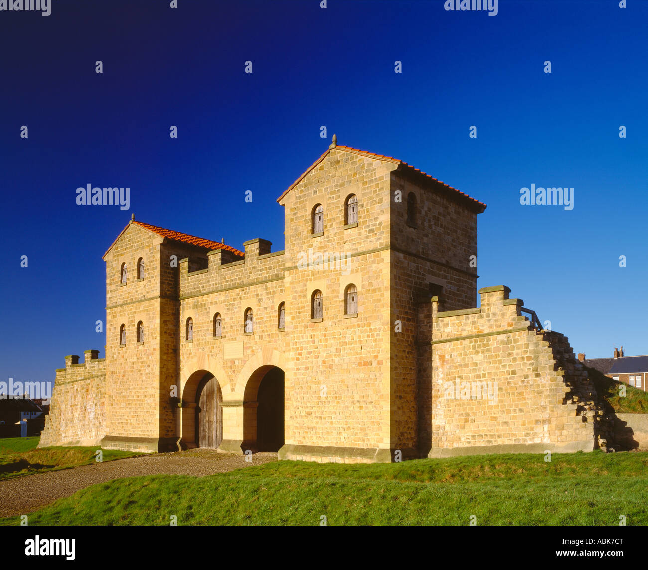 Daytime view of Arbeia Roman Fort, South Shields, Tyne and Wear Stock ...