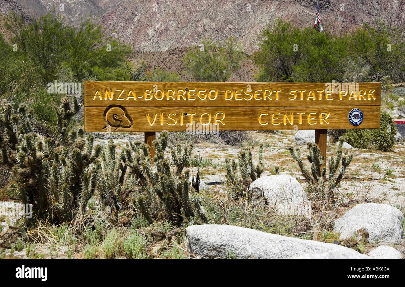 Visitor Center sign, Anza-Borrego Desert State Park, California, USA ...