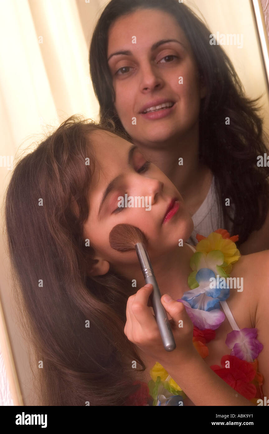 Mother and 8 year old daughter together Stock Photo - Alamy