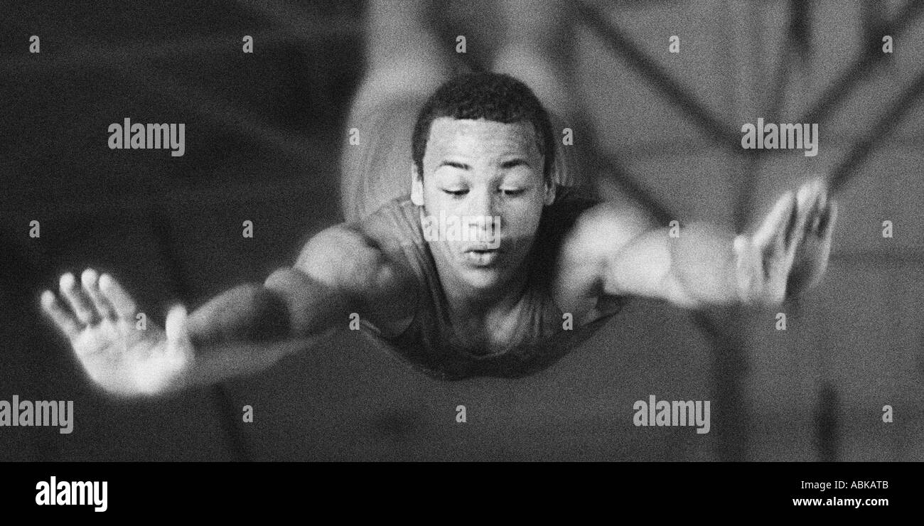 Gymnast Vault head on Stock Photo - Alamy