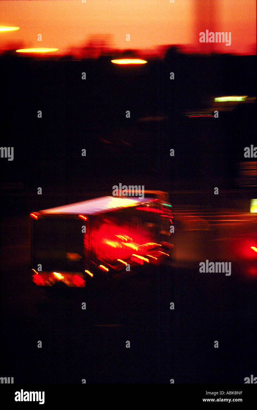 Atmospheric image of truck at night portrait Stock Photo - Alamy