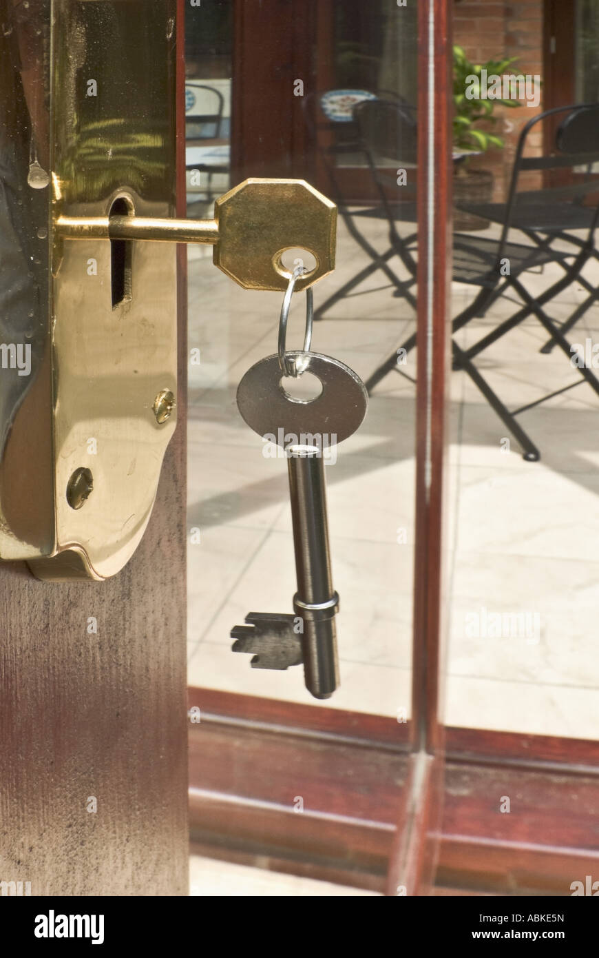 key in door door security Stock Photo - Alamy