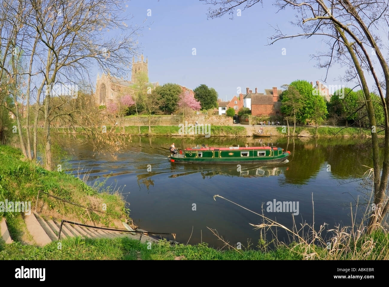 Worcester city the river severn worcestershire the midlands england uk ...