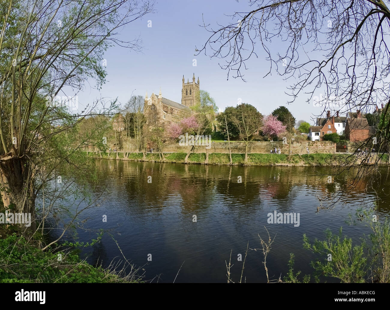 Worcester city the river severn worcestershire the midlands england uk ...