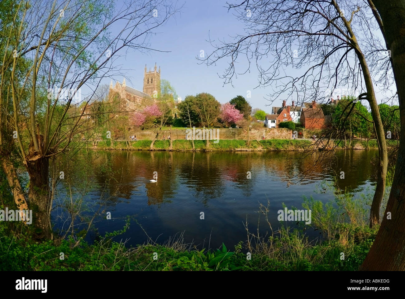 Worcester city the river severn worcestershire the midlands england uk ...