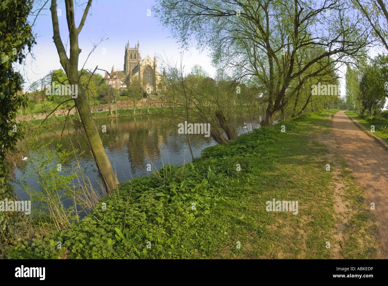 Worcester city the river severn worcestershire the midlands england uk ...