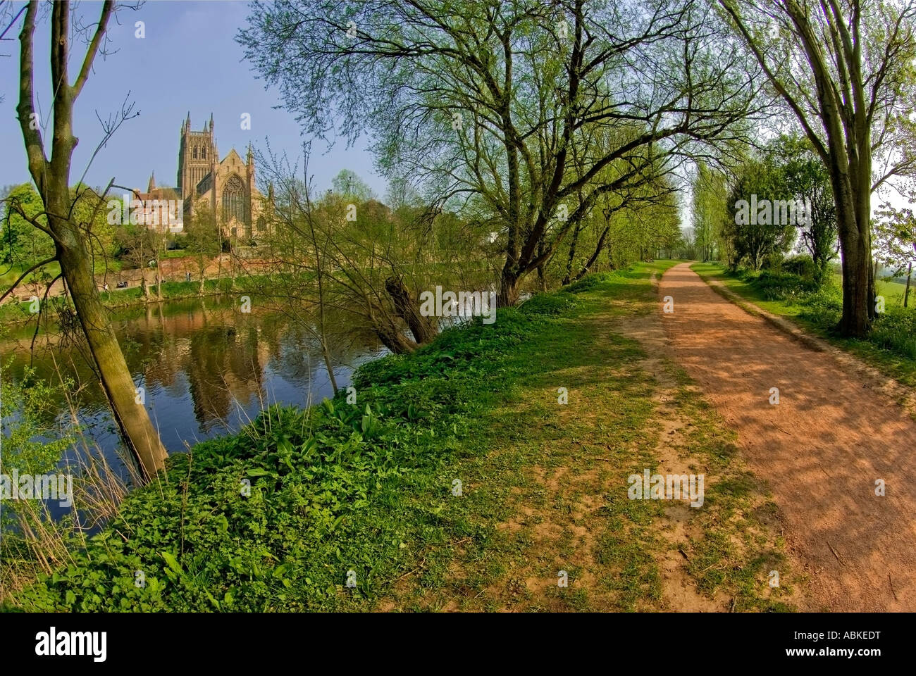 Worcester city the river severn worcestershire the midlands england uk ...