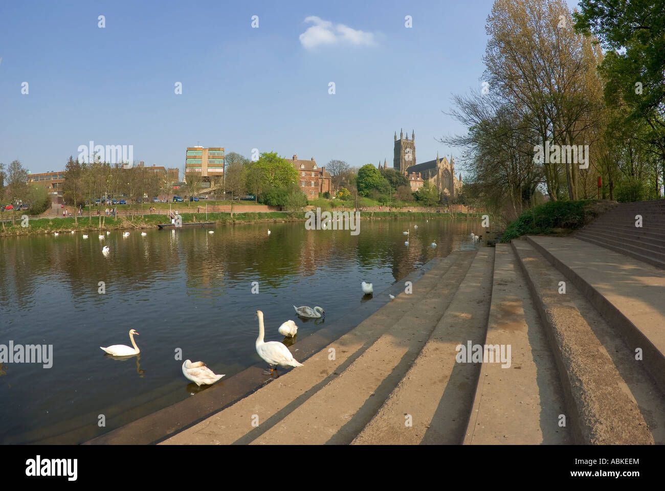 Worcester city the river severn worcestershire the midlands england uk ...