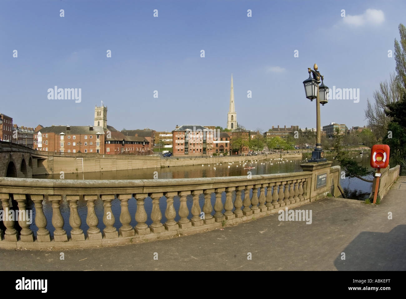 Worcester city the river severn worcestershire the midlands england uk ...