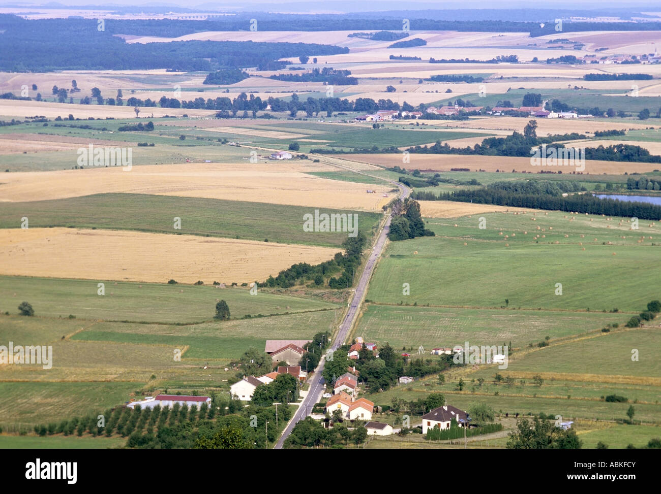 The lorraine region of france road villages farmland Stock Photo - Alamy