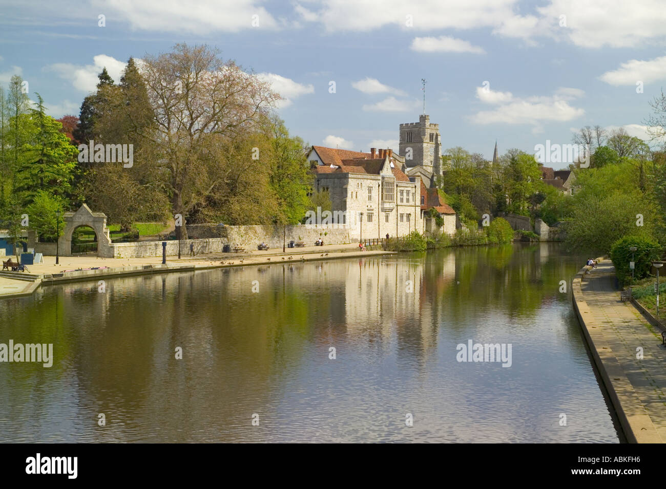 The river Medway at Maidstone Kent Stock Photo - Alamy