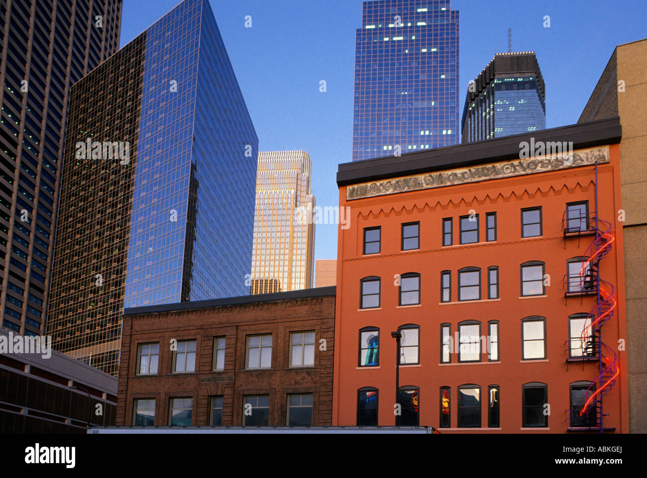 SKYLINE OF MINNEAPOLIS, MINNESOTA INCLUDES THE 700 BLOCK OF HENNEPIN ...