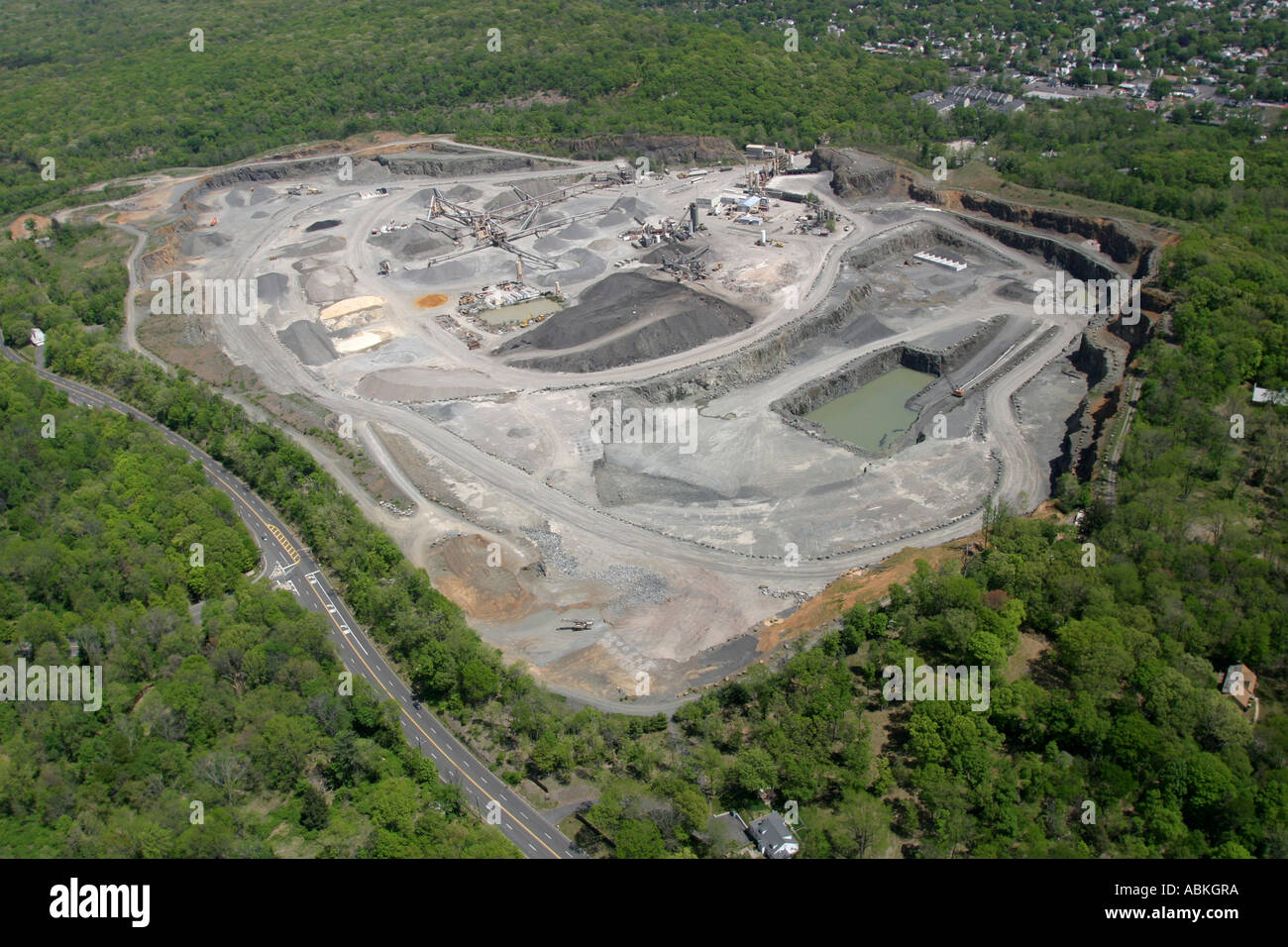 Aerial view of a Quarry Stock Photo - Alamy