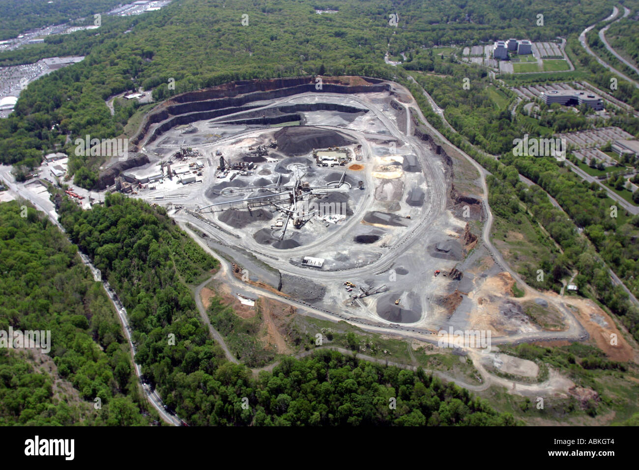 Aerial view of a Quarry Stock Photo - Alamy