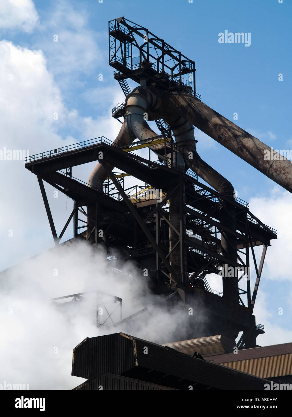 Blast furnace at Corus steel works now owned by Tata Redcar Stock Photo ...