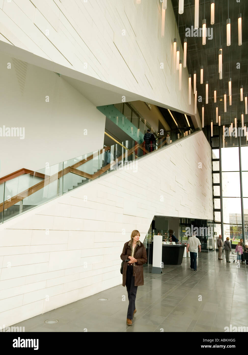 A woman walks through the imposing foyer of MIMA the Middlesbrough ...