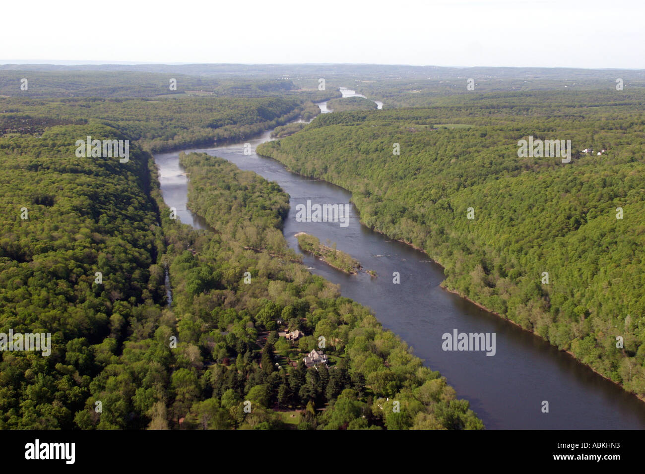 Aerial view of the Delaware River Stock Photo - Alamy