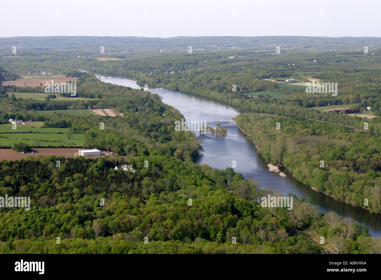 Aerial view of the Delaware River Stock Photo - Alamy