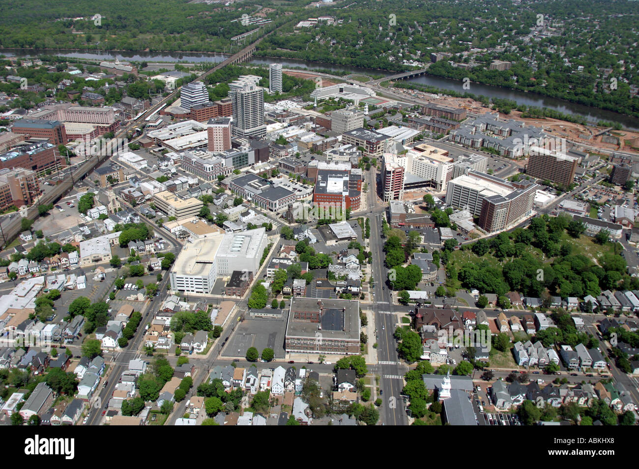 Aerial view of City of New Brunswick, New Jersey, U.S.A Stock Photo - Alamy