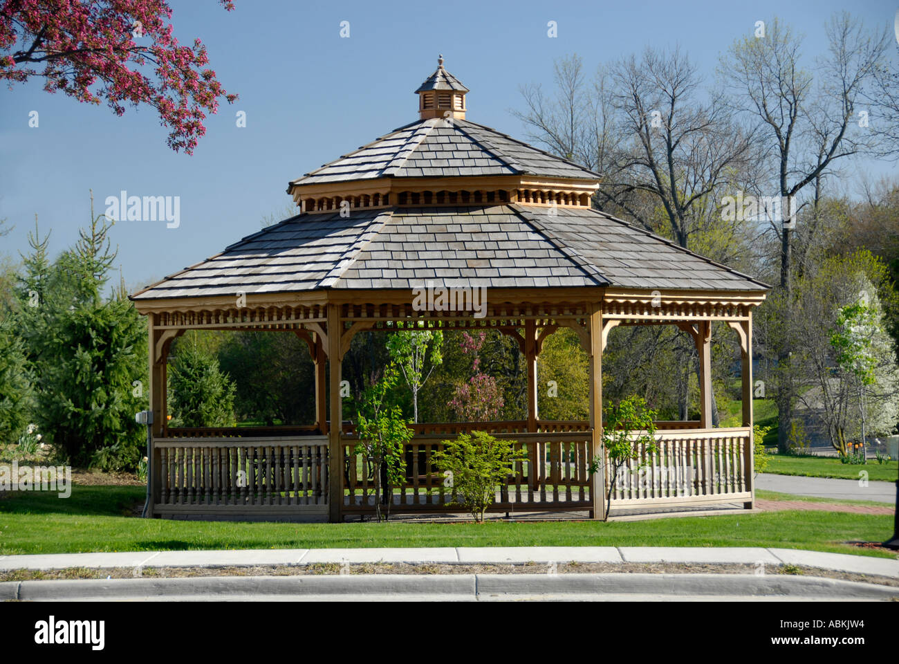 Gazebo during springtime Croswell Michigan MI Stock Photo - Alamy