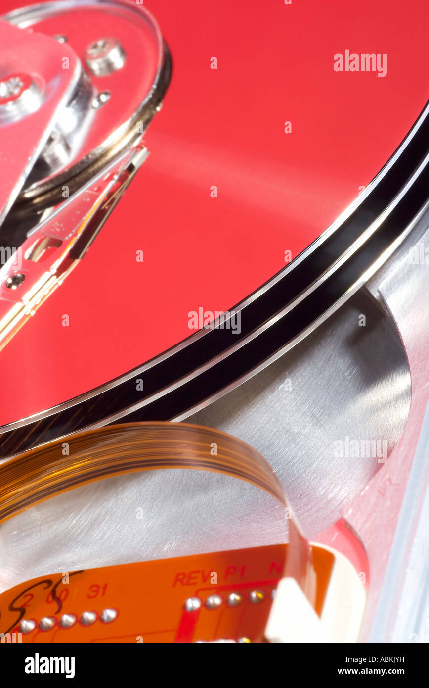 Hard Drive Computer Hard Drive Photographed with Red Highlights Stock ...