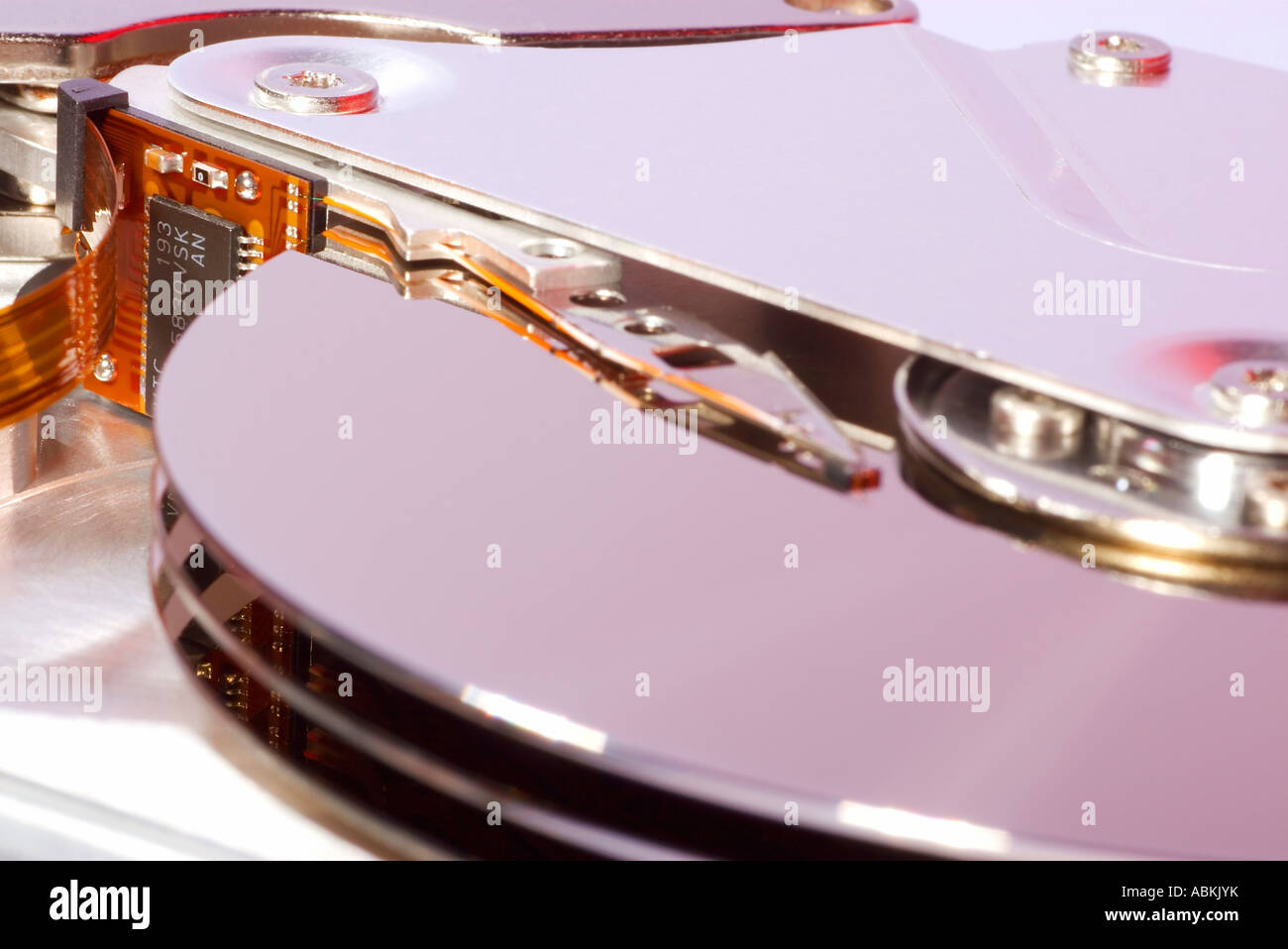 Computer Hard Drive Shining in High Intensity Lighting Stock Photo - Alamy