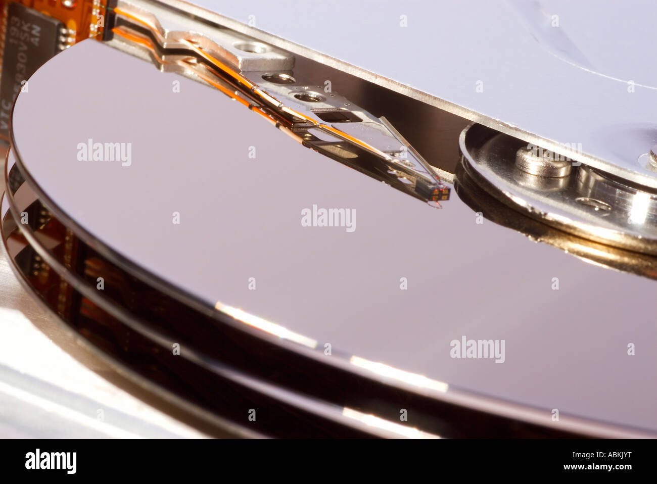 Computer Hard Drive Shining in High Intensity Lighting Stock Photo - Alamy