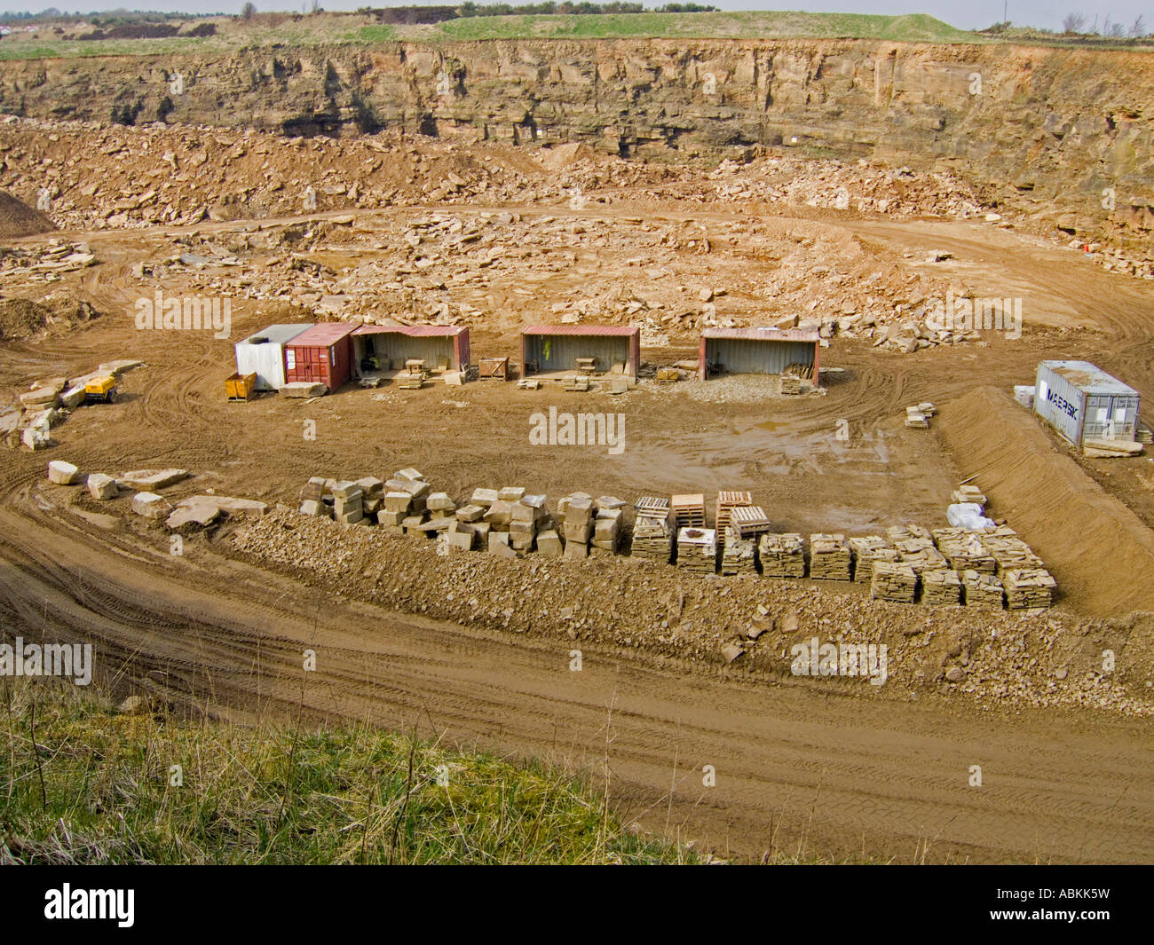 Crossland Moor quarry Huddersfield West Yorkshire stone and workers ...