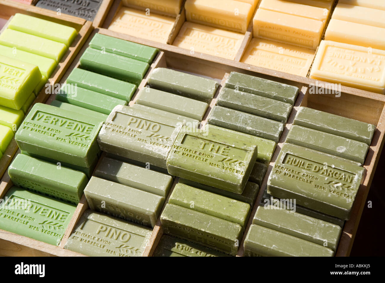 Traditonal scented provencal soap on sale at the Cours Saleya market in ...