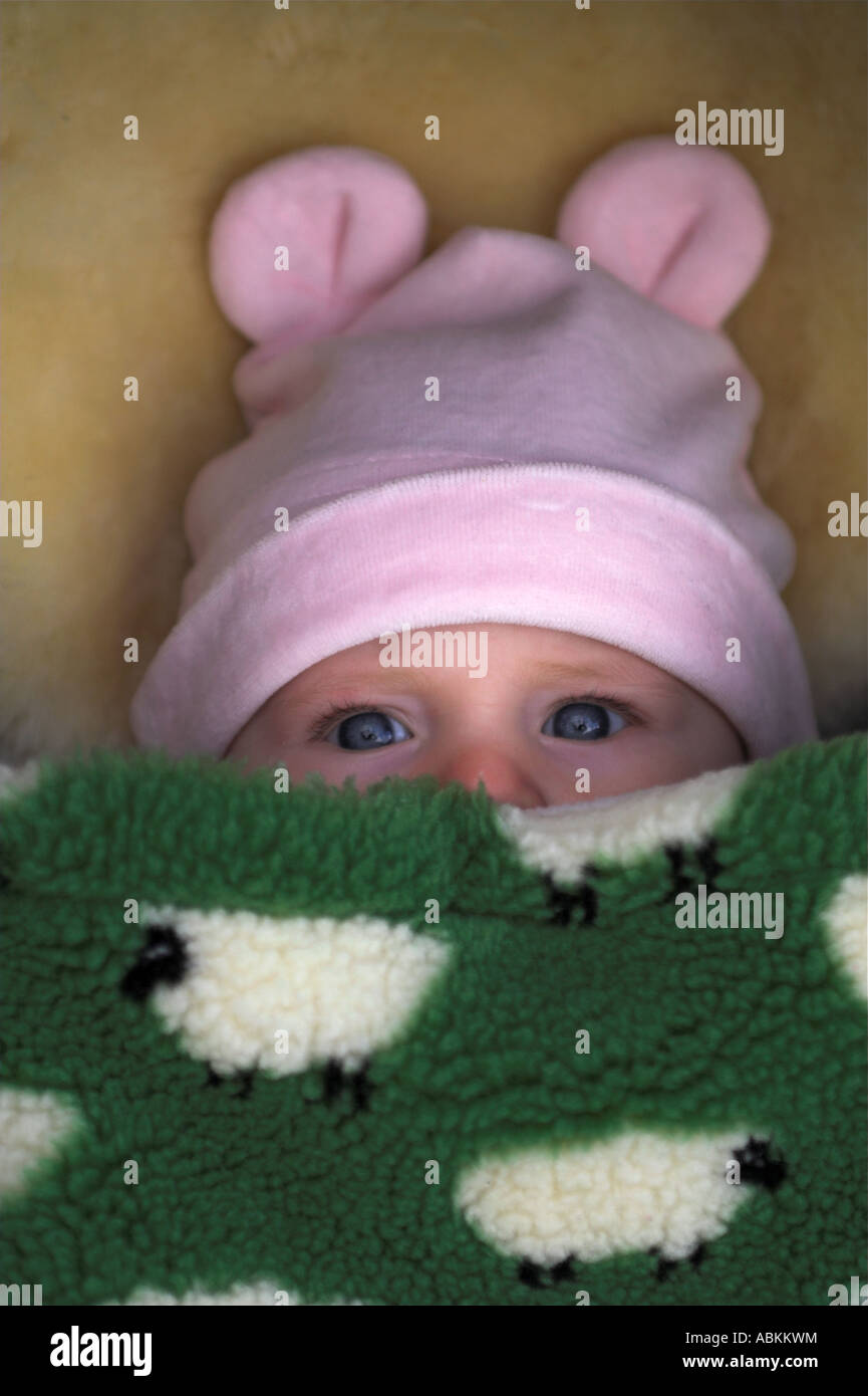 Rugged up in a pram against the cold Stock Photo - Alamy