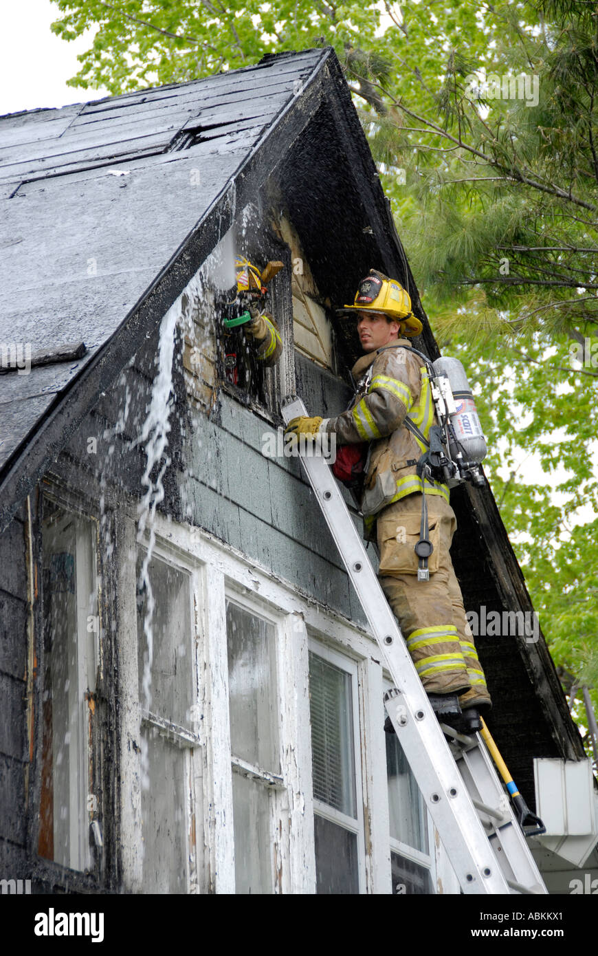 Fire fighter hose flames hi-res stock photography and images - Alamy
