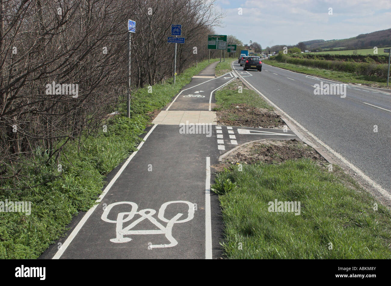 Cycleway from Ganton to Staxton on the A64 Near Scarborough North ...
