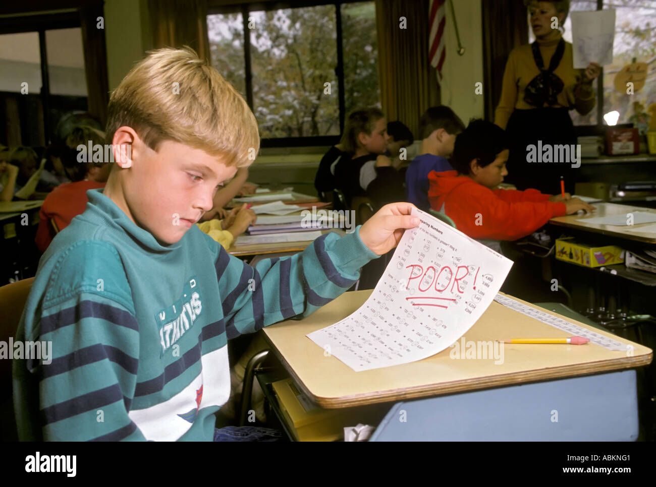 3rd grade child does poorly on an assignment classroom test at school ...