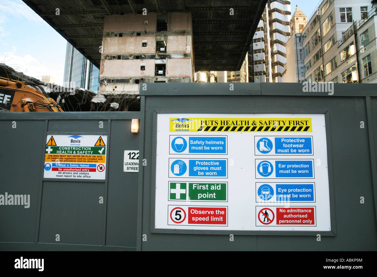 health and safety laws Sign at building site in London UK Stock Photo ...