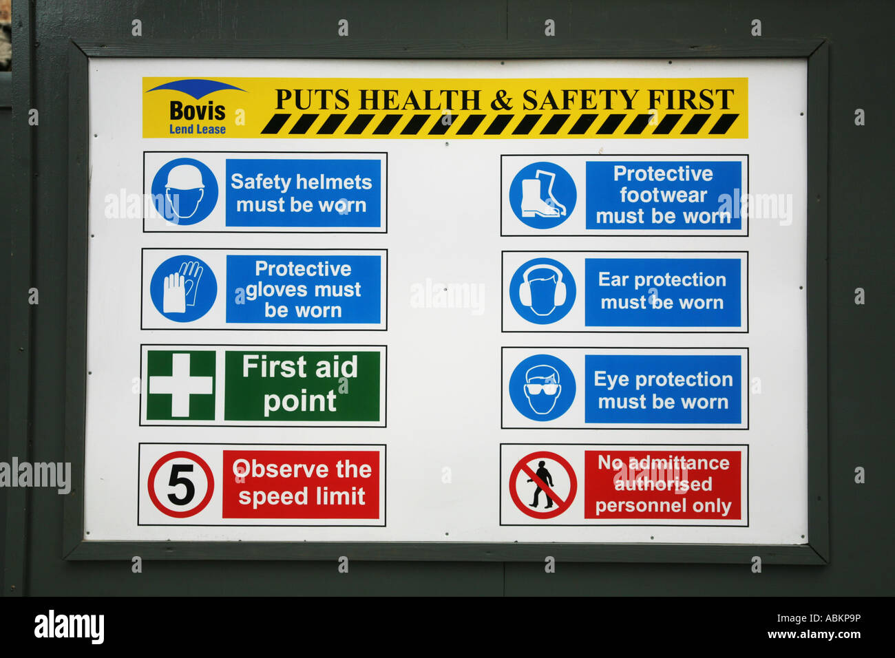 health and safety laws Sign at building site in London UK Stock Photo ...